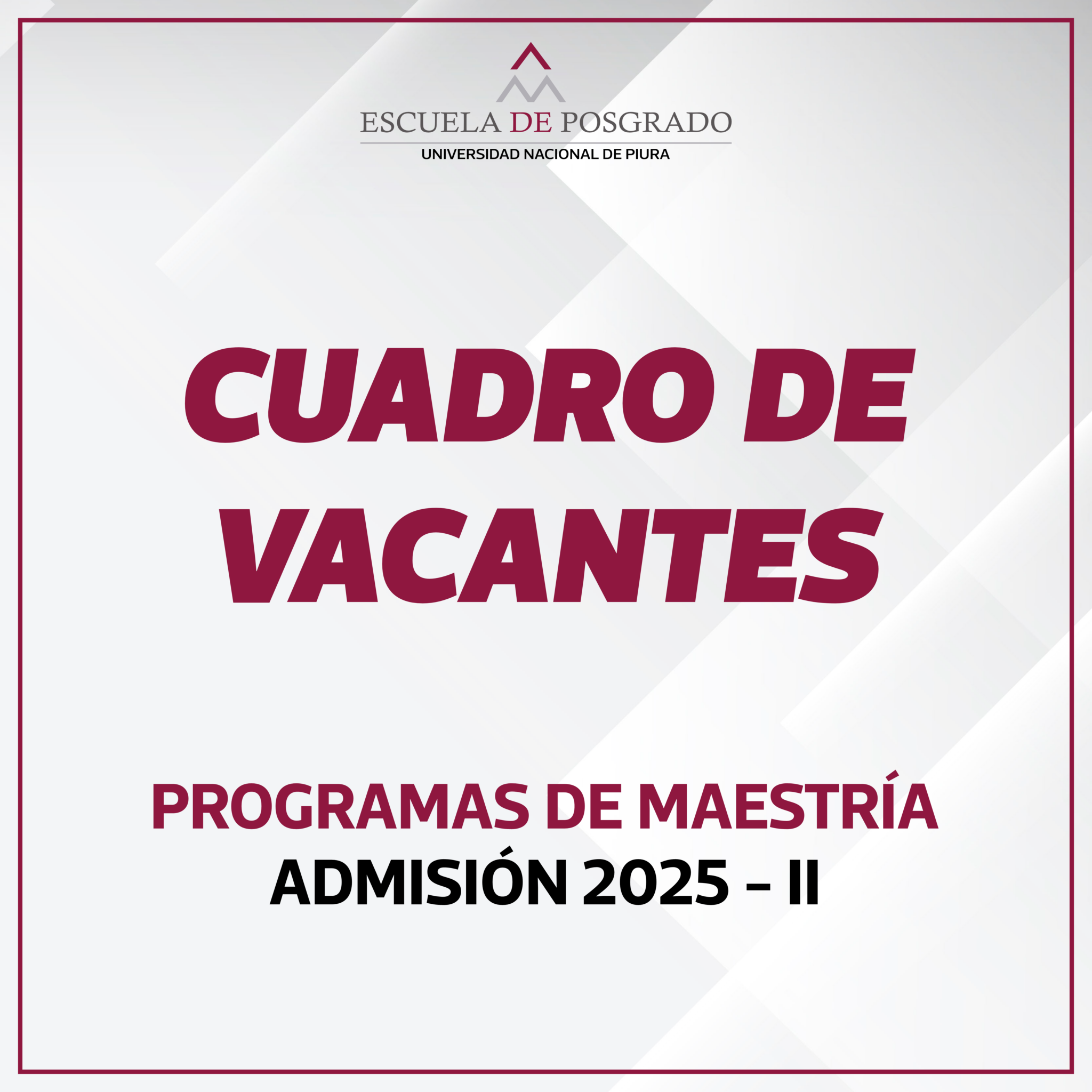 Maestrías – Escuela de Posgrado